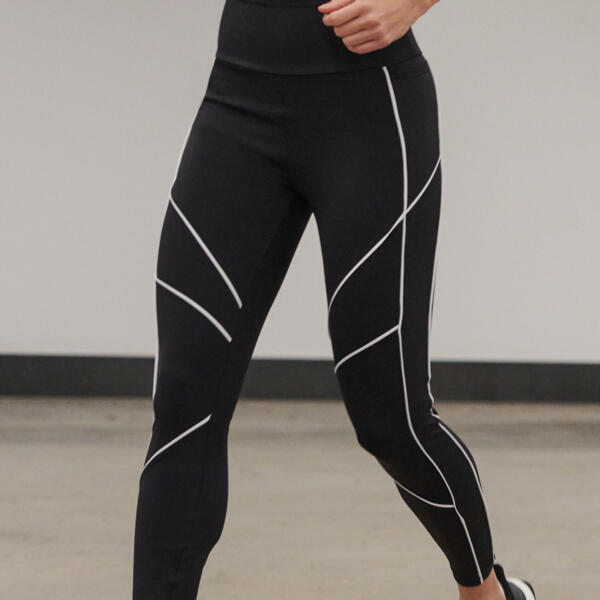 Energy Pulse Panelled Legging In Blackwhite Pour Moi