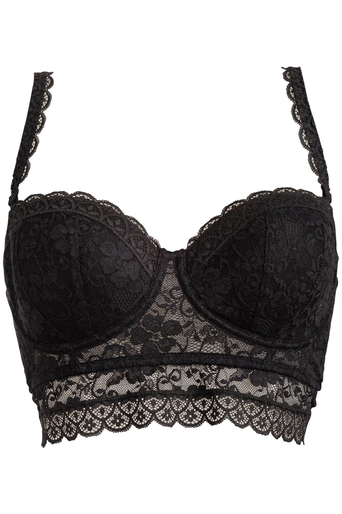 Rebel Strapless Longline Bra Black Pour Moi