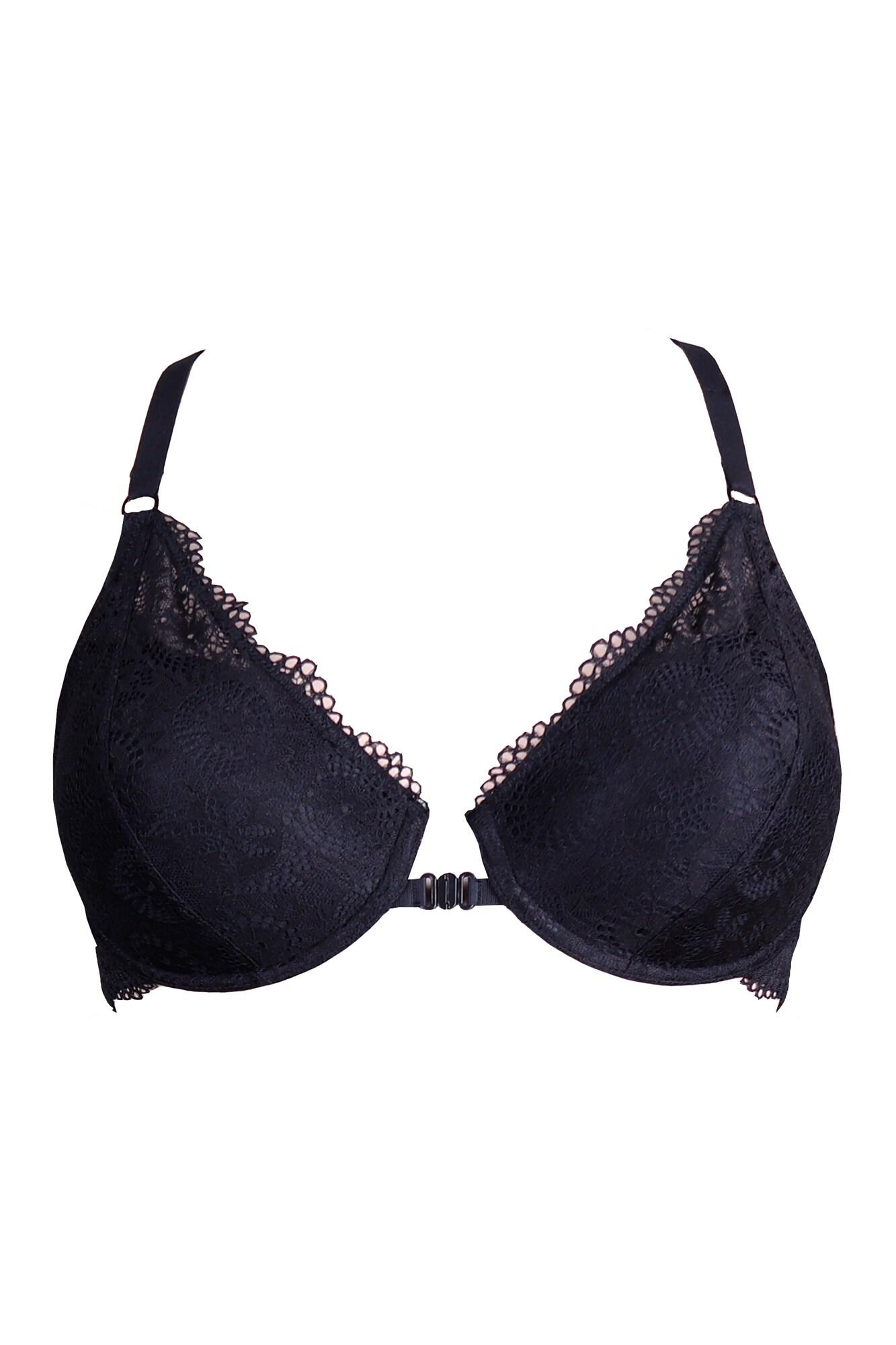 Love Front Fastening Padded Bra Black Pour Moi