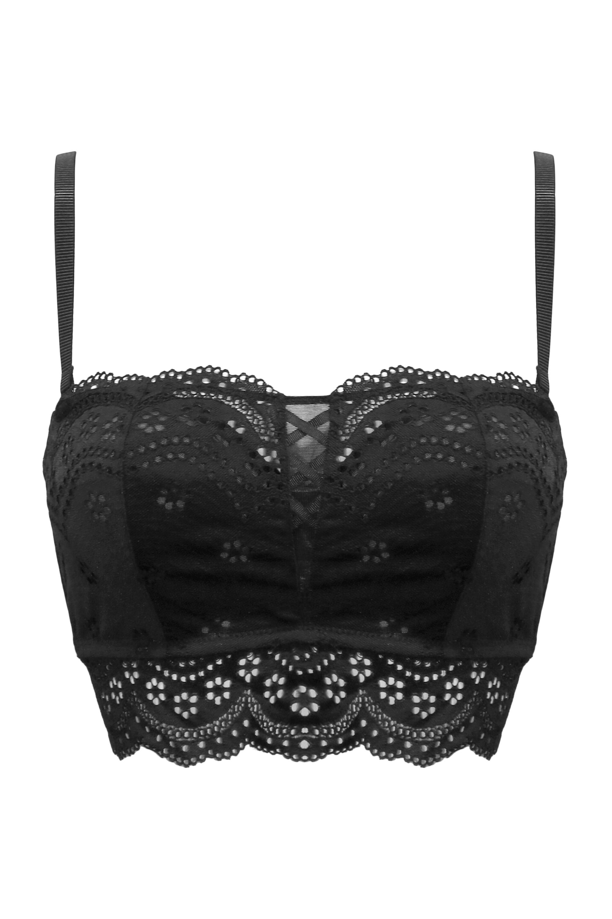 Swoon Strapless Longline Bra in Black | Pour Moi