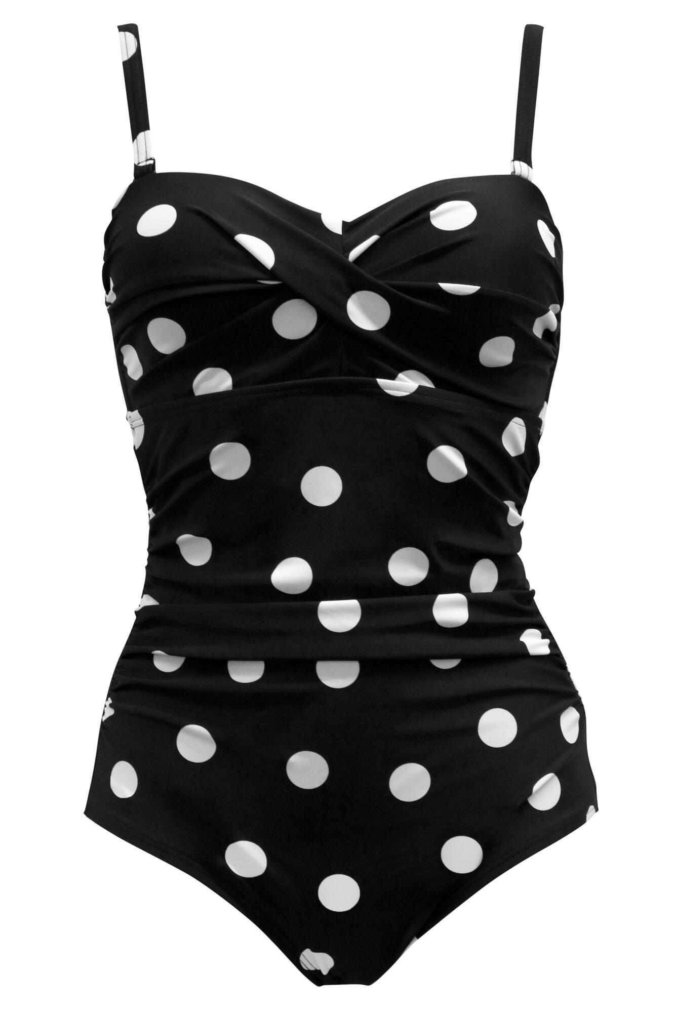 Santa Monica Strapless Tummy Control Swimsuit Blackwhite Pour Moi