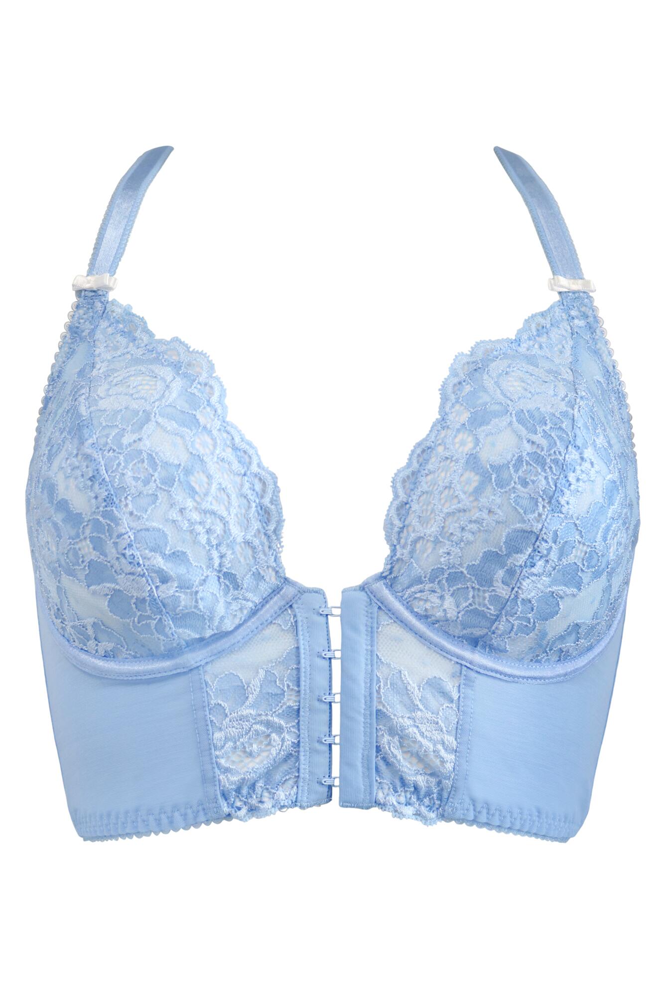 Opulence Front Fastening Underwired Bralette C-G in Powder Blue/Cream ...
