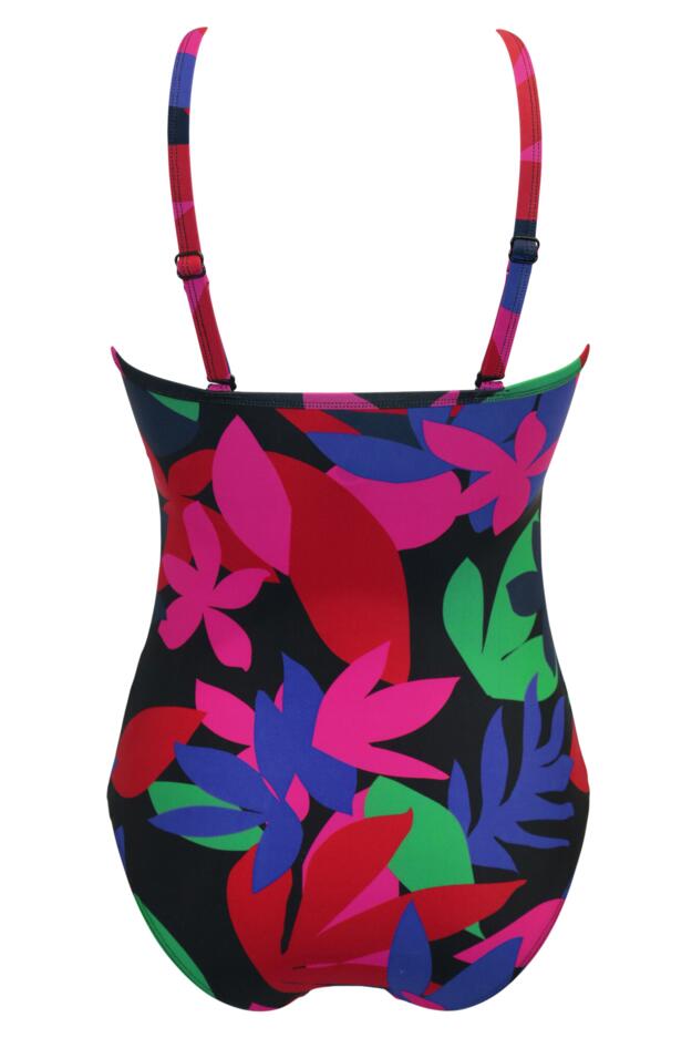 Beach Bound High Neck Swimsuit In Black Multi Pour Moi