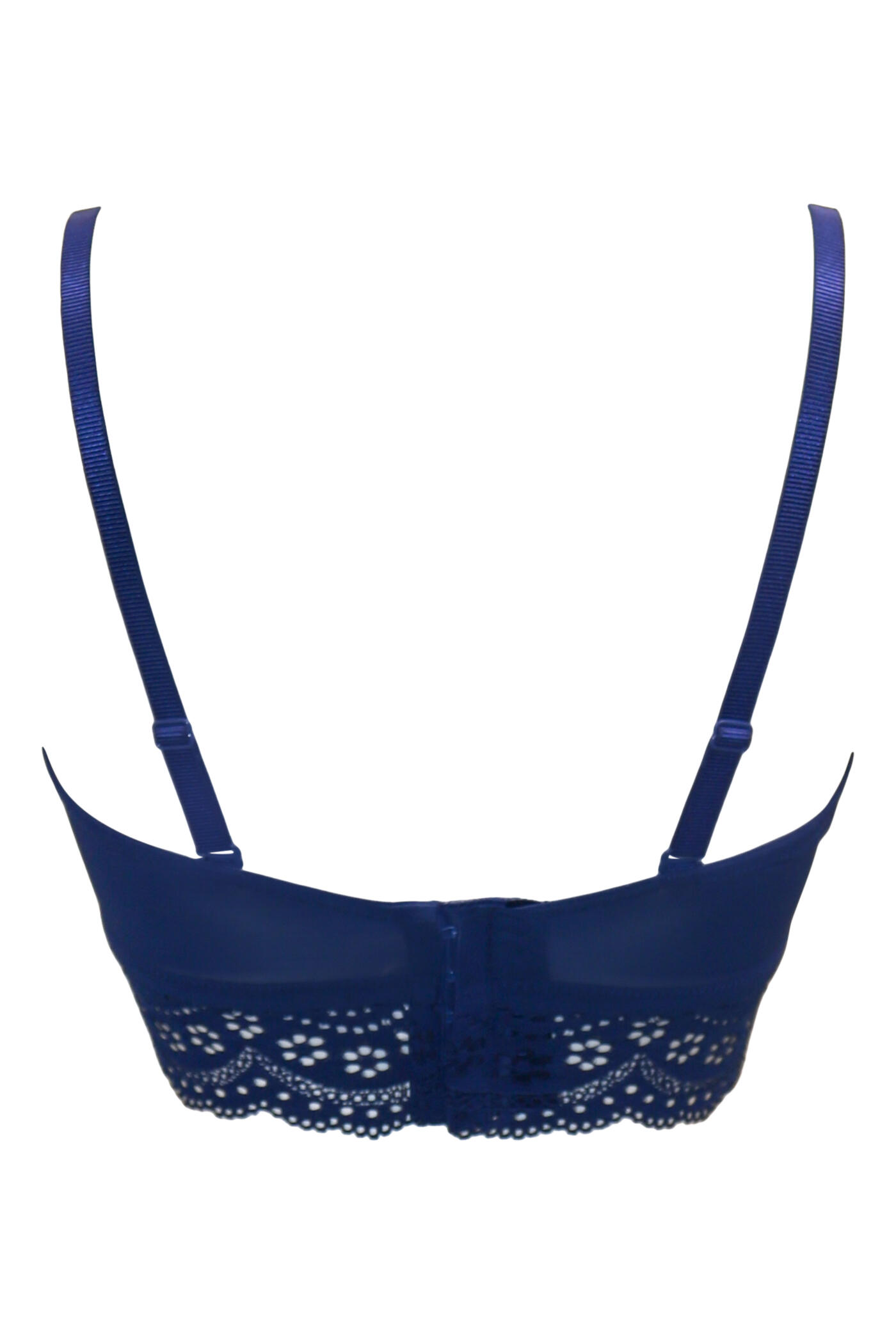 Swoon Broderie Strapless Longline Bra in Navy Pour Moi