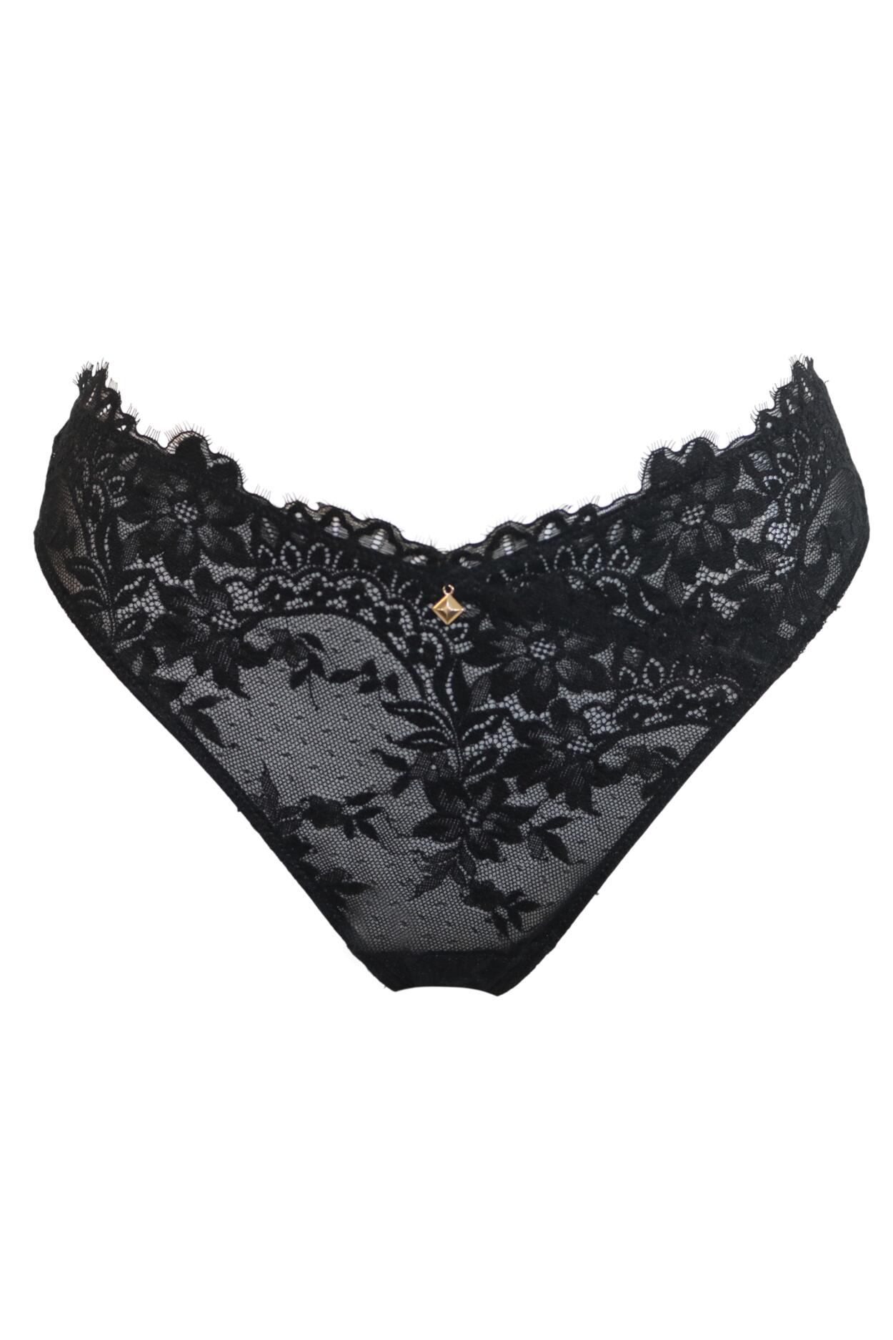 Nova Eyelash Lace Basque Set in Black | Pour Moi